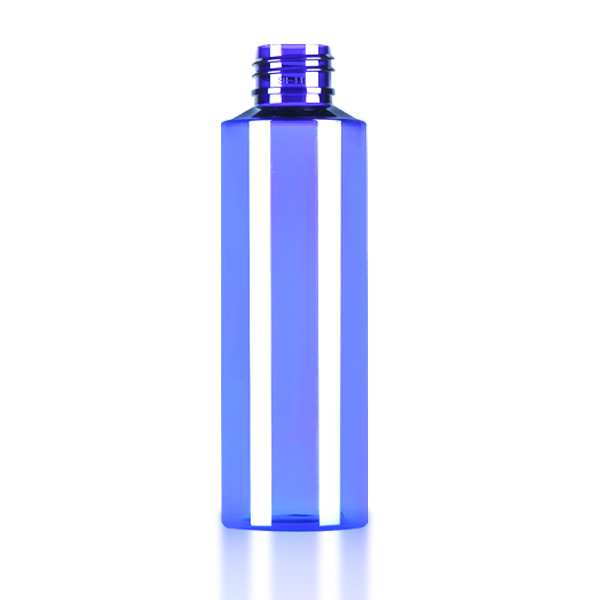 5oz cobalt blue PET plastic cosmo round bottle with 24-410 hypotenuse ...