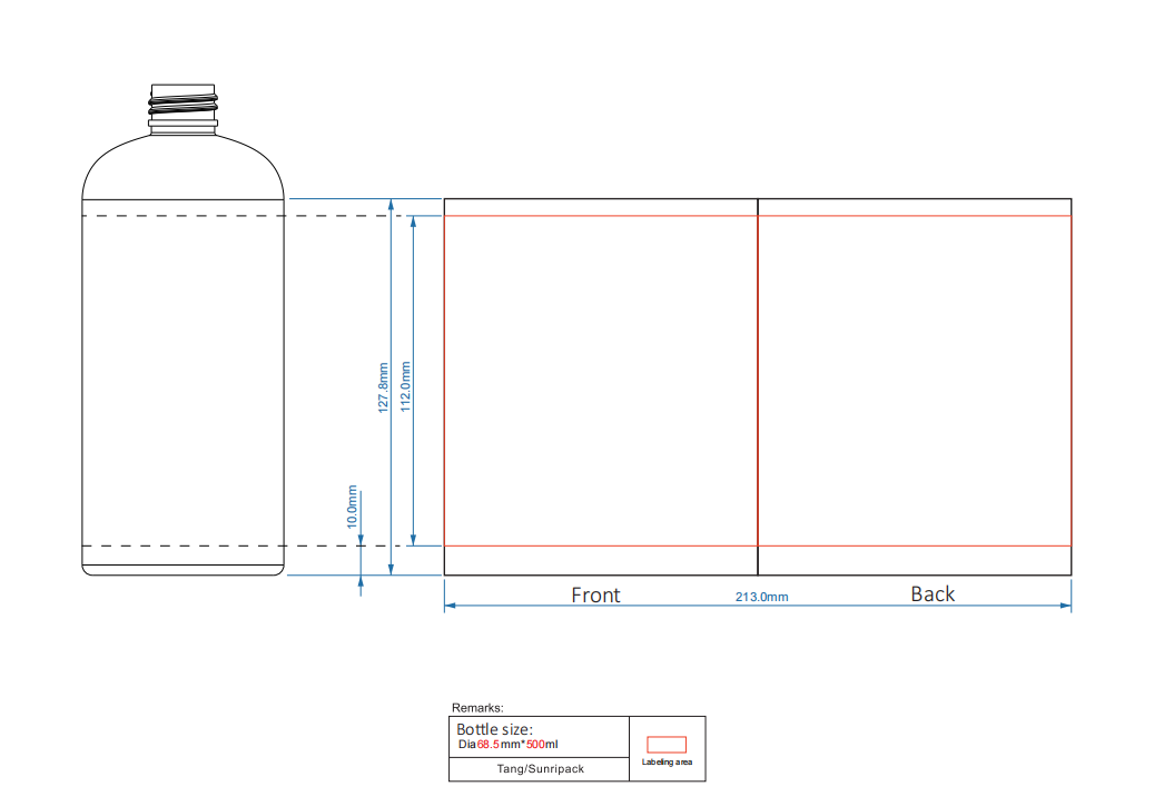 16oz clear PET plastic boston round bottle with 24-410 neck finish ...