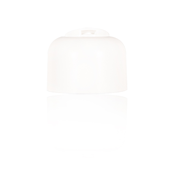 White PP plastic 24-410 smooth skirt unlined disc top lid - sunripack